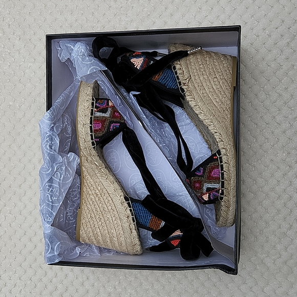 Ash | Shoes | Hpnib Ash Paola Platform Beaded Wedges | Poshmark